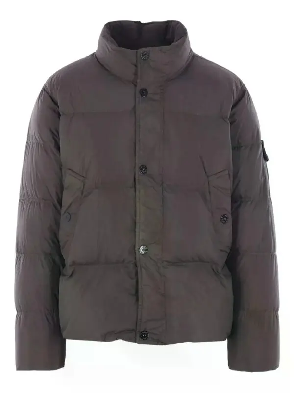 Stone Island Padded Zip-up Jacket With Logo Embroidery