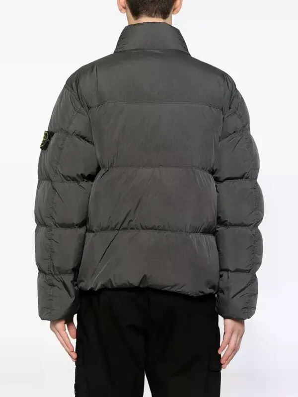 Stone Island Padded Zip-up Jacket With Logo Embroidery