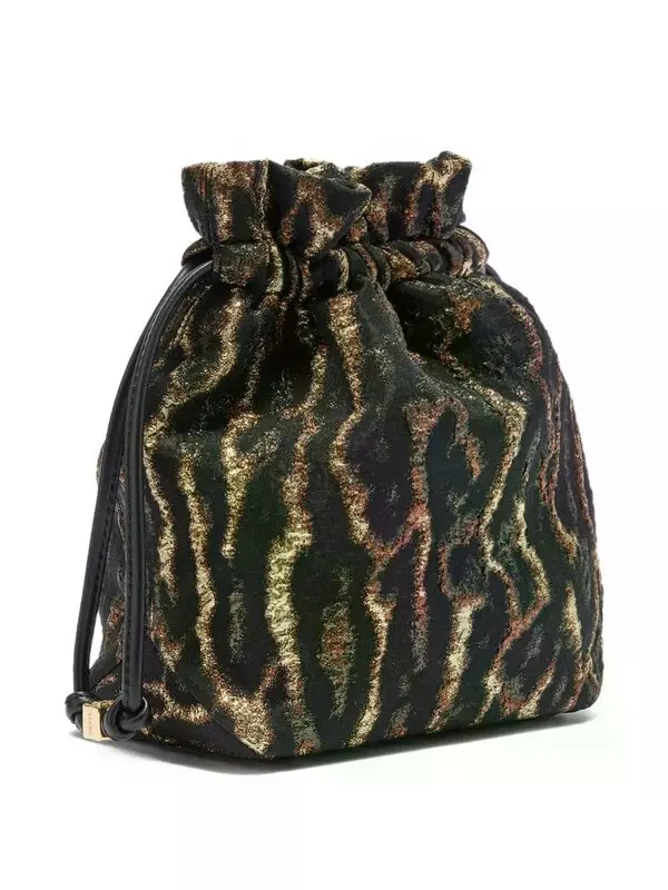 GANNI Drawstring Logo-detail Bucket Bag - Black