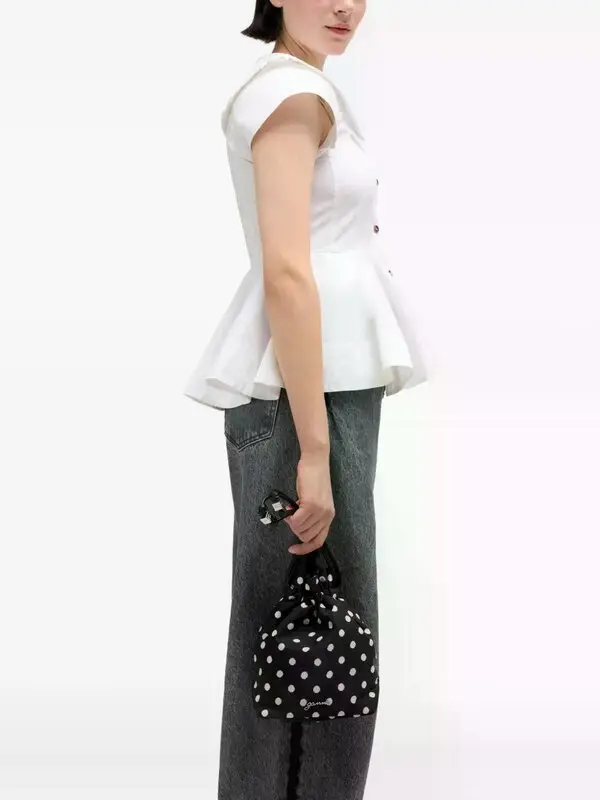 GANNI Polka Dot Bucket Bag - Black