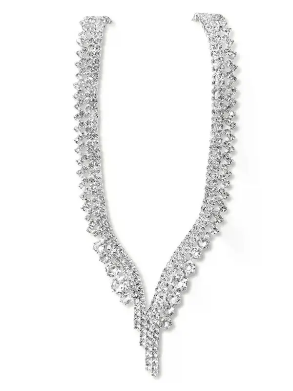 HZMER JEWELLERY Crystal-embellished Necklace - Silver