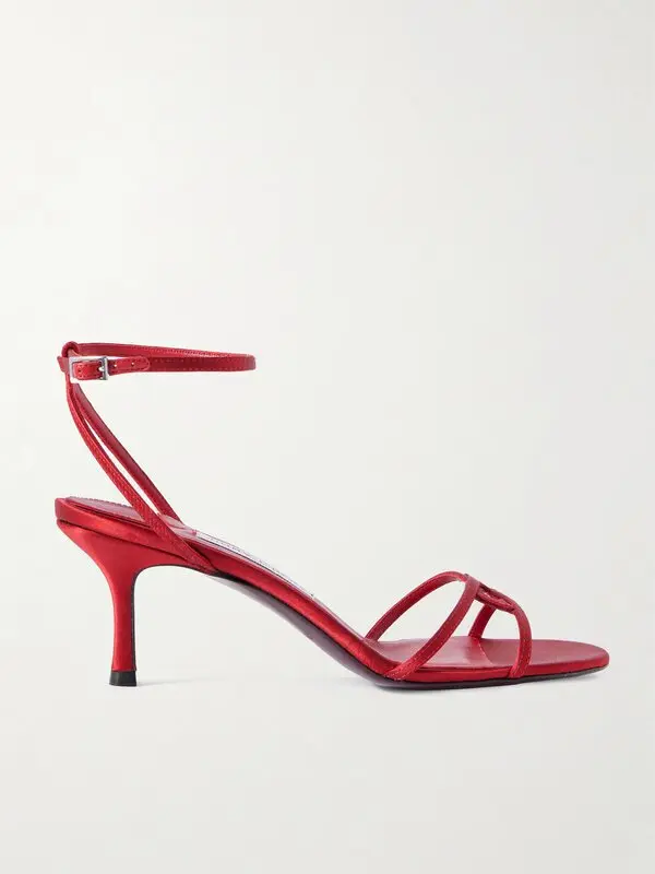 JIMMY CHOO Leo 65 Satin Sandals - Red