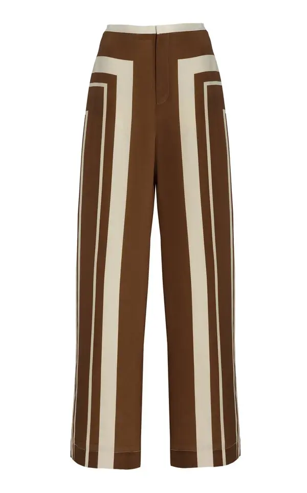 SIR. Exclusive Pietra Silk Straight-leg Pants - Brown