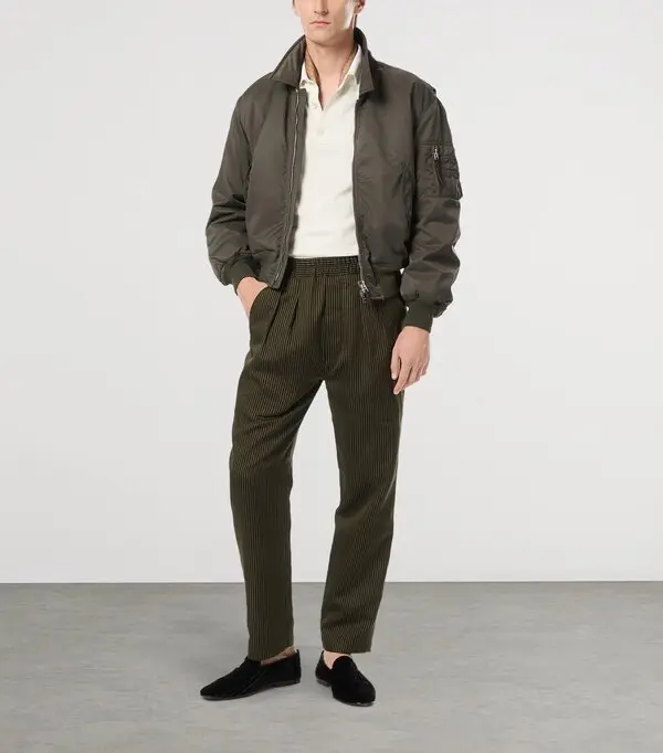 TOM FORD Cotton-silk Stripe Tailored Trousers