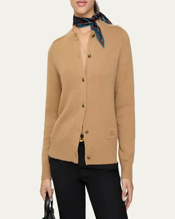 Burberry Clara Cashmere Crewneck Cardigan - Butterscotch