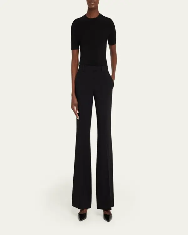 Michael Kors Stretch Viscose Short-sleeve Sweater - Black