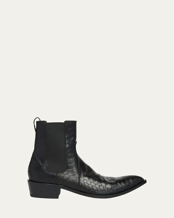 TOM FORD Python-embossed Leather Boots