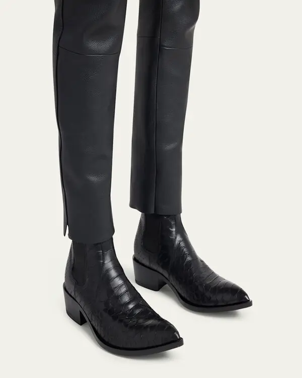 TOM FORD Python-embossed Leather Boots