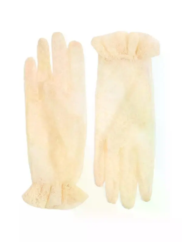 Valentino Garavani Vlogo Signature Lace Gloves - Neutrals