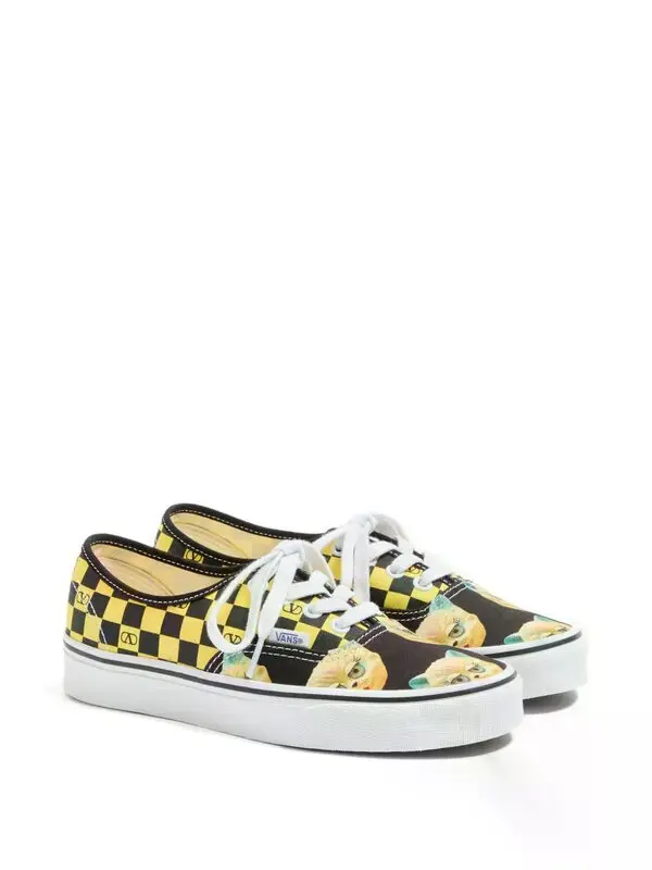 Valentino Garavani Vans X Checkerboard-print Sneakers - Yellow