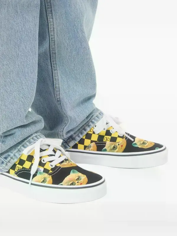 Valentino Garavani Vans X Checkerboard-print Sneakers - Yellow