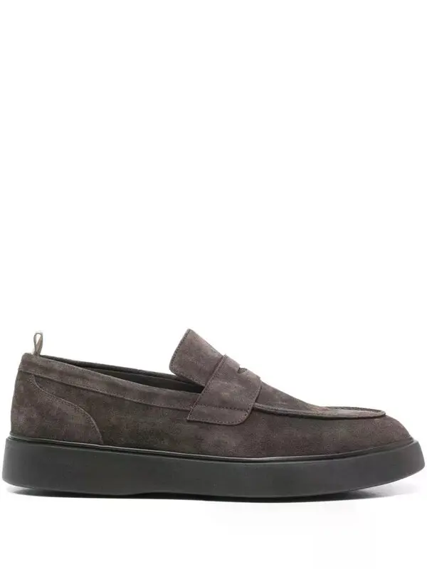 Officine Creative Frame 001 Suede Penny Loafers