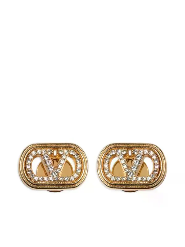Valentino Garavani Vlogo Swarovski Crystal Embellished Earrings - Gold