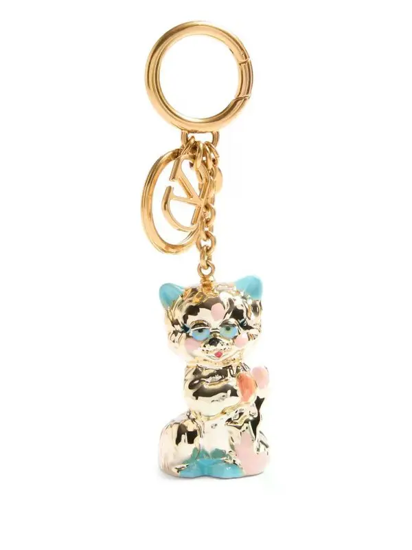 Valentino Garavani Le Chat De La Maison Keyring - Gold