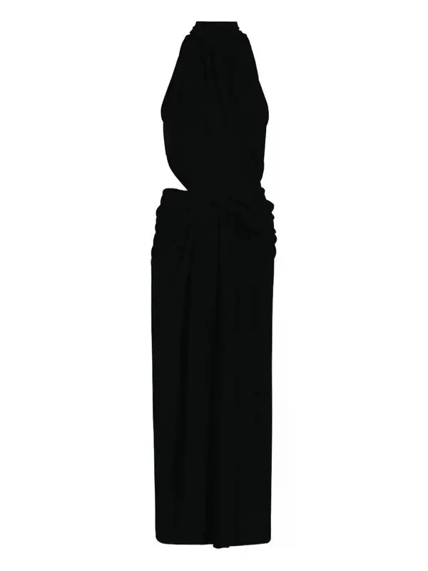 Johanna Ortiz Retro Draped Maxi Dress - Black