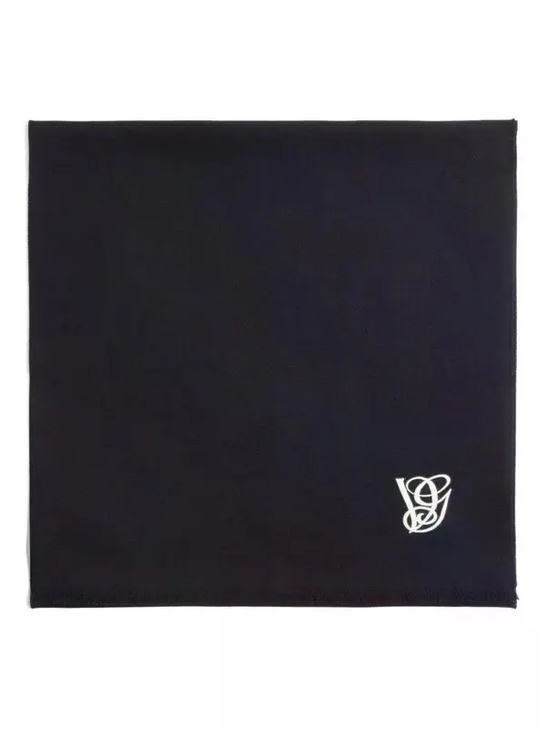 Valentino Garavani Embroidery Wool Scarf - Blue