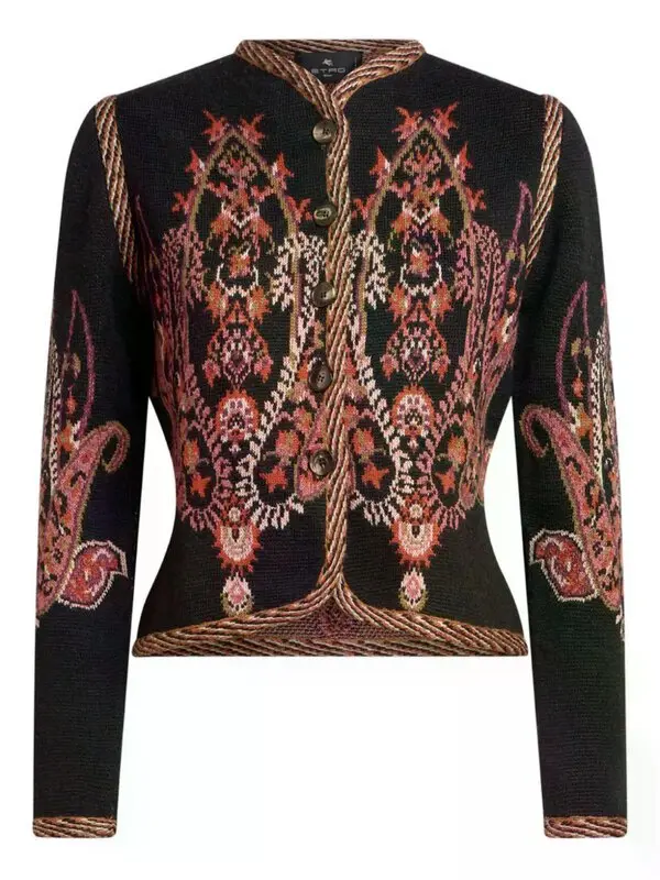 Etro Jacquard Paisley-motif Cardigan - Black