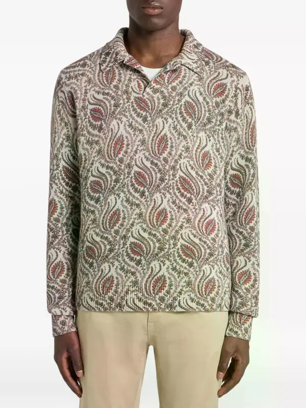 Etro Jacquard Foliage Motif Sweater