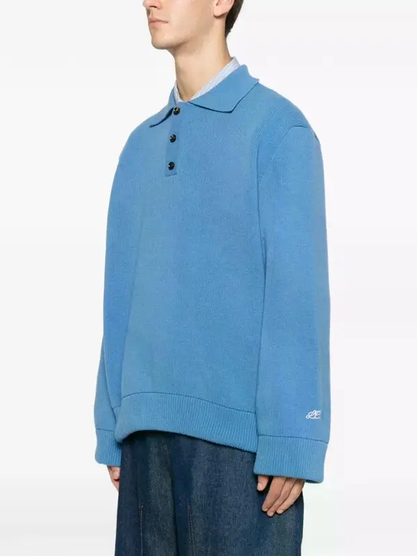 LC23 Button Collar Sweater