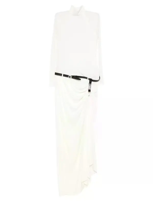Coperni Long-sleeve Belted Dress - White