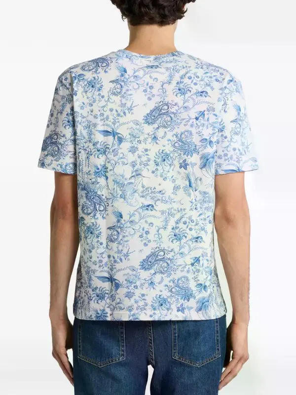 Etro Flora Fauna Motif Cotton T-shirt