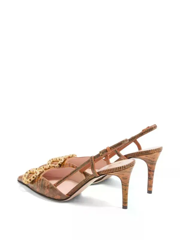 Valentino Garavani Vlogo Signature Slingback Pumps - Brown