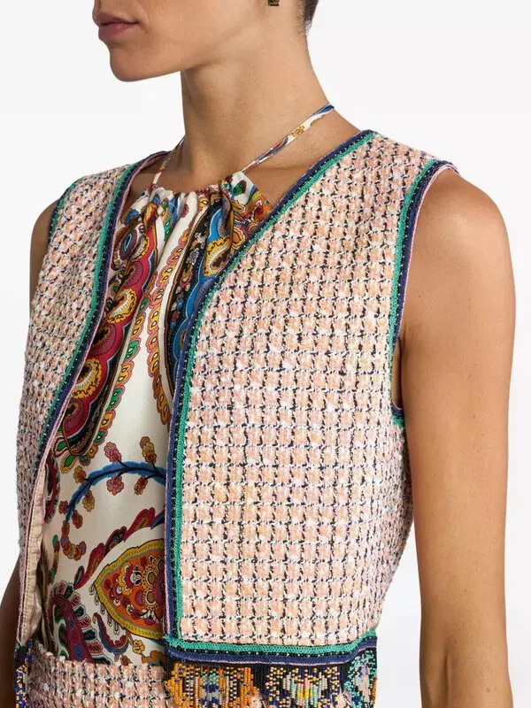 Etro Cropped Tweed Waistcoat - Neutrals