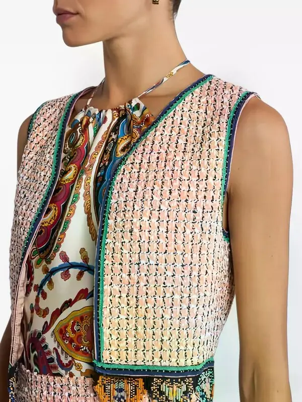 Etro Cropped Tweed Waistcoat