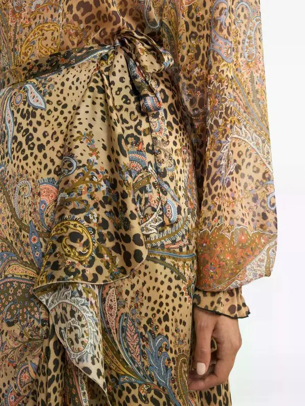 Etro Silk Midi Wrap Skirt - Brown