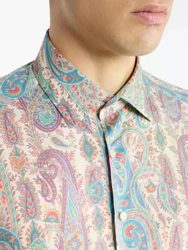 Etro Paisley Foliage Cotton Muslin Shirt - Neutrals