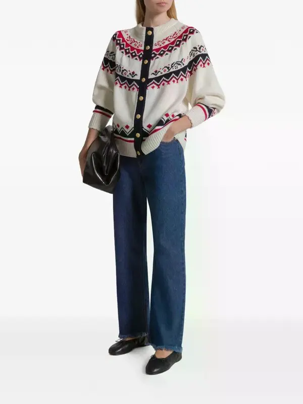 Alberta Ferretti Patterned Wool Cardigan