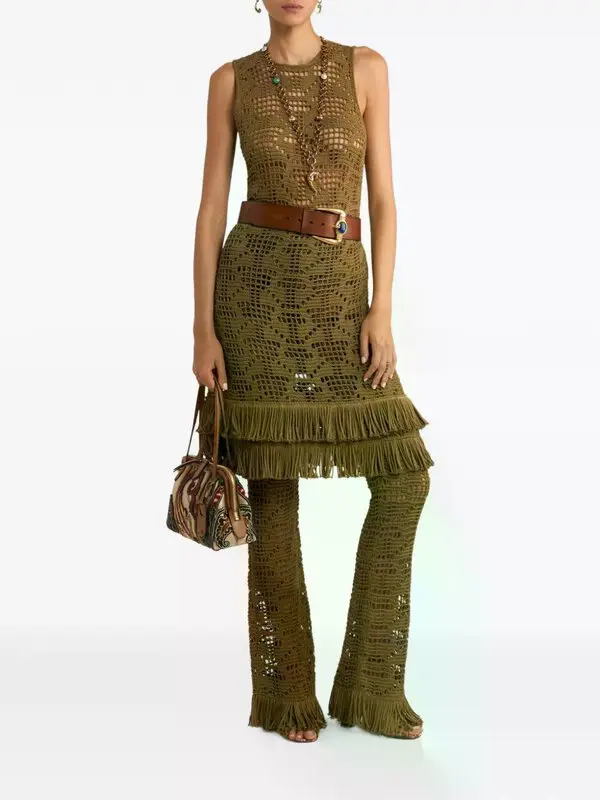Etro Textured Trousers With Fringe