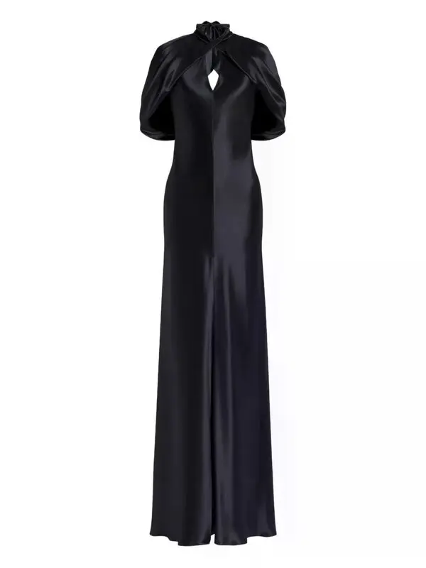 Alberta Ferretti Tie-fastening Maxi Dress - Black