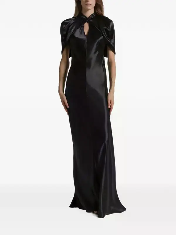Alberta Ferretti Tie-fastening Maxi Dress - Black