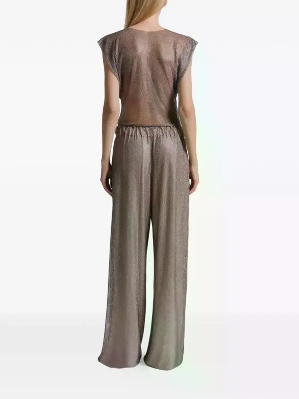 Alberta Ferretti Elastic-waistband Trousers - Silver