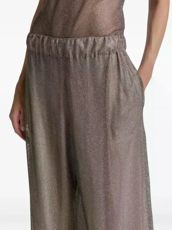 Alberta Ferretti Elastic-waistband Trousers - Silver