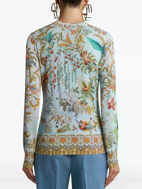 Etro Embellished-motif Cardigan - Blue