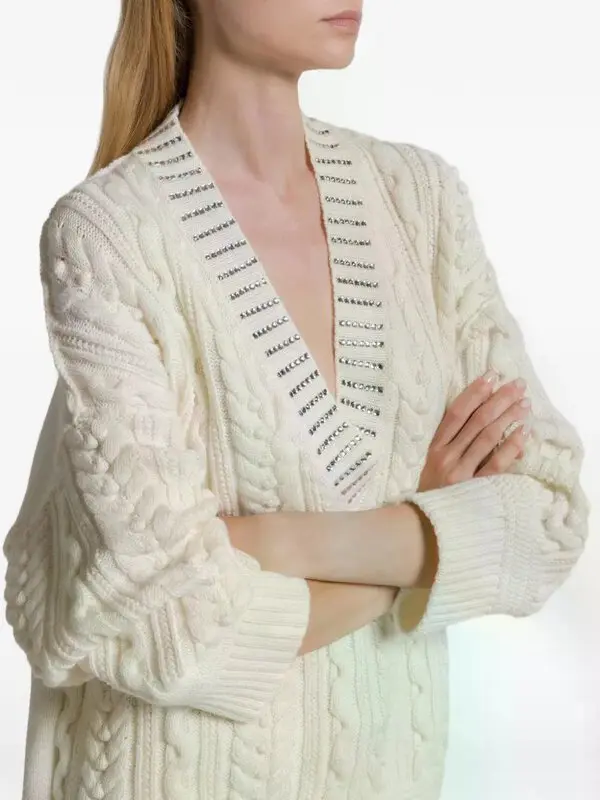 Alberta Ferretti Aran Cable-knit Sweater