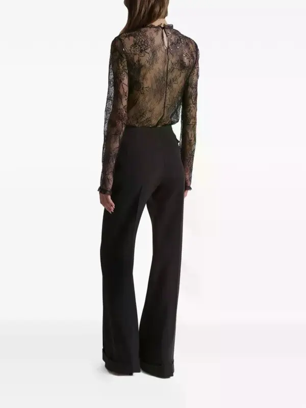 Alberta Ferretti Cuffed Trousers - Black