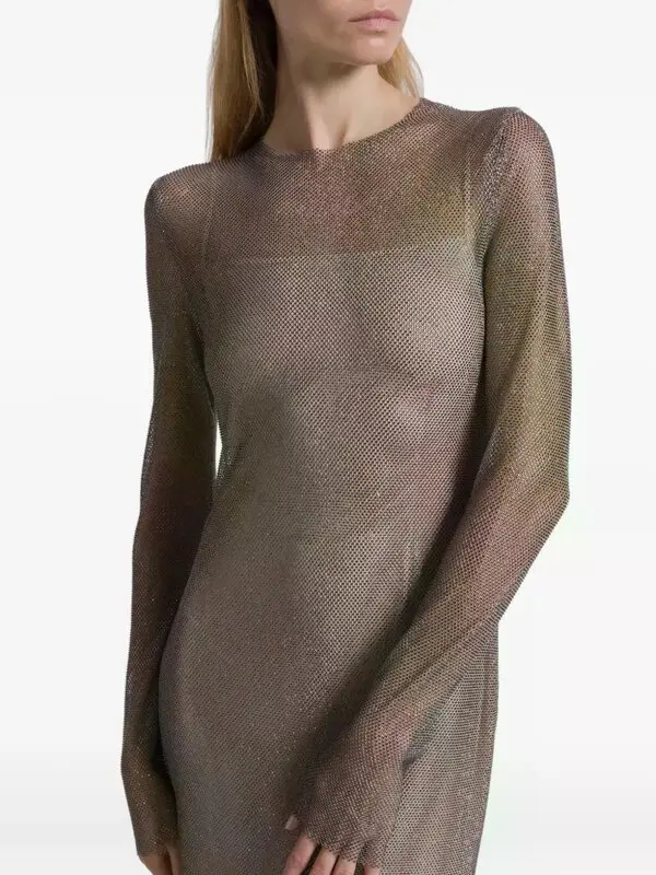 Alberta Ferretti Long-sleeve Midi Dress - Grey