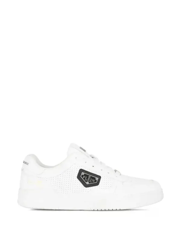 Philipp Plein Perforated-detail Low Top Sneakers - White