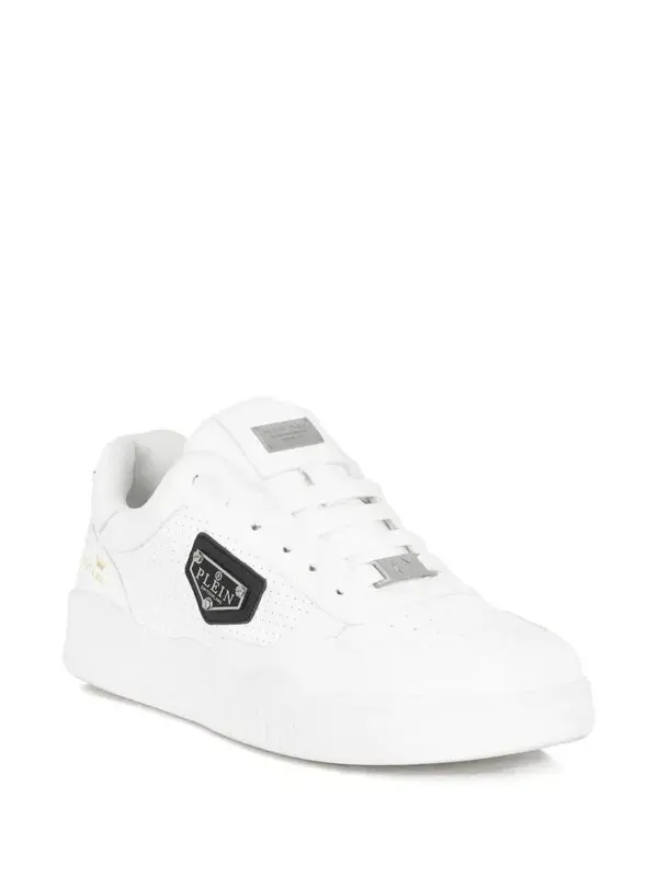 Philipp Plein Perforated-detail Low Top Sneakers - White
