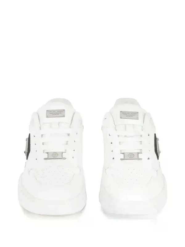 Philipp Plein Perforated-detail Low Top Sneakers - White