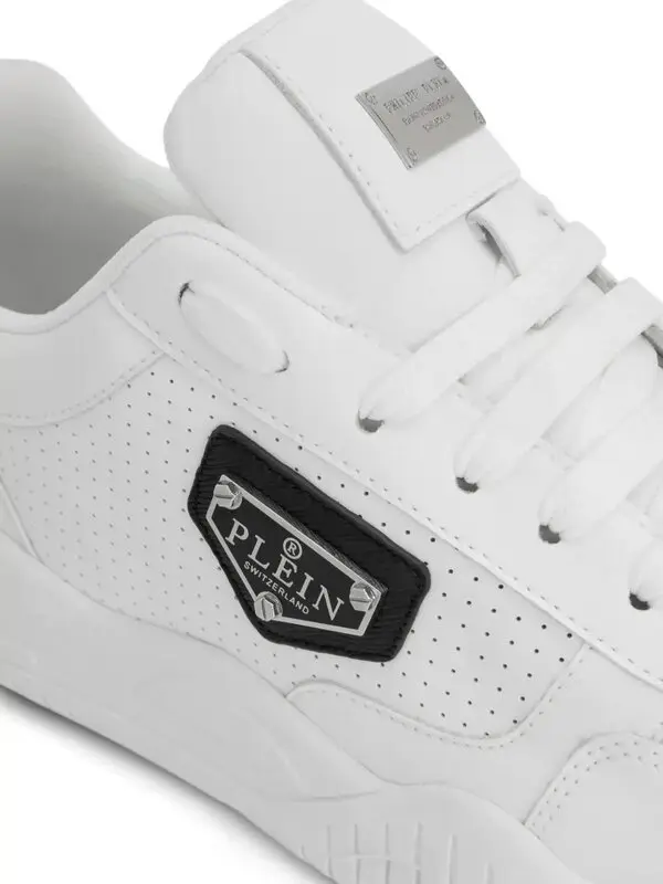 Philipp Plein Perforated-detail Low Top Sneakers - White