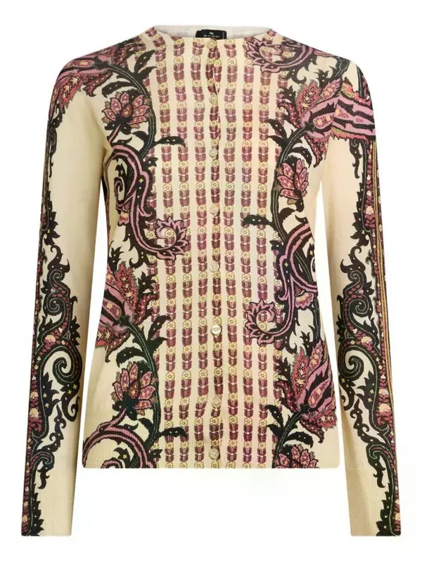 Etro Paisley-pattern Cardigan - Neutrals