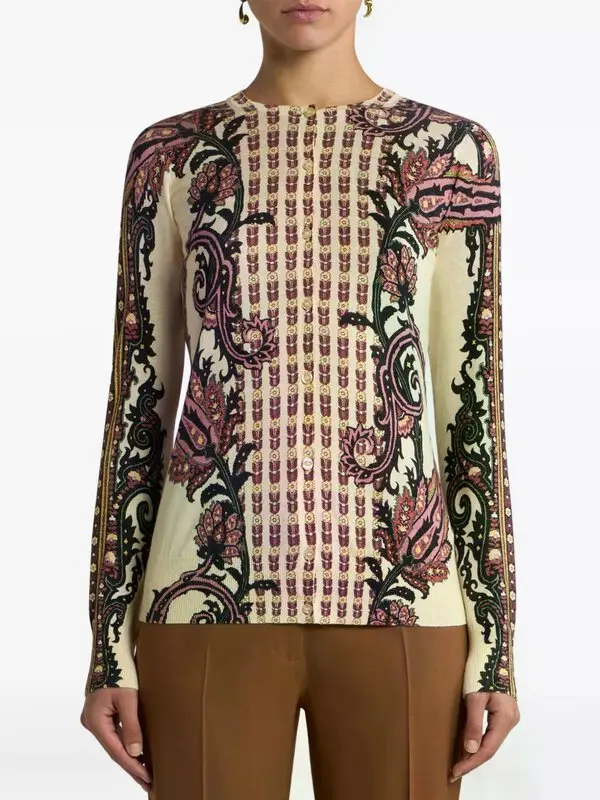 Etro Paisley-pattern Cardigan - Neutrals