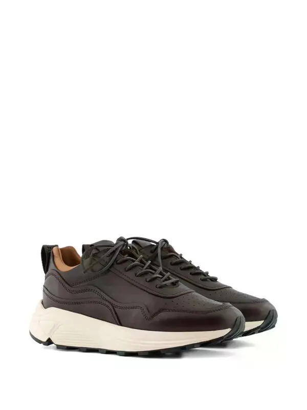 BUTTERO® Vinci Perforated Leather Sneakers - Brown
