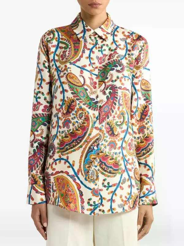 Etro Silk Twill Shirt With Paisley Motif