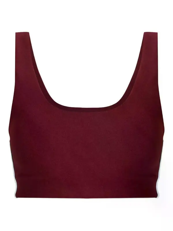 The Upside Oxford Stripe-detail Sports Bra - Red