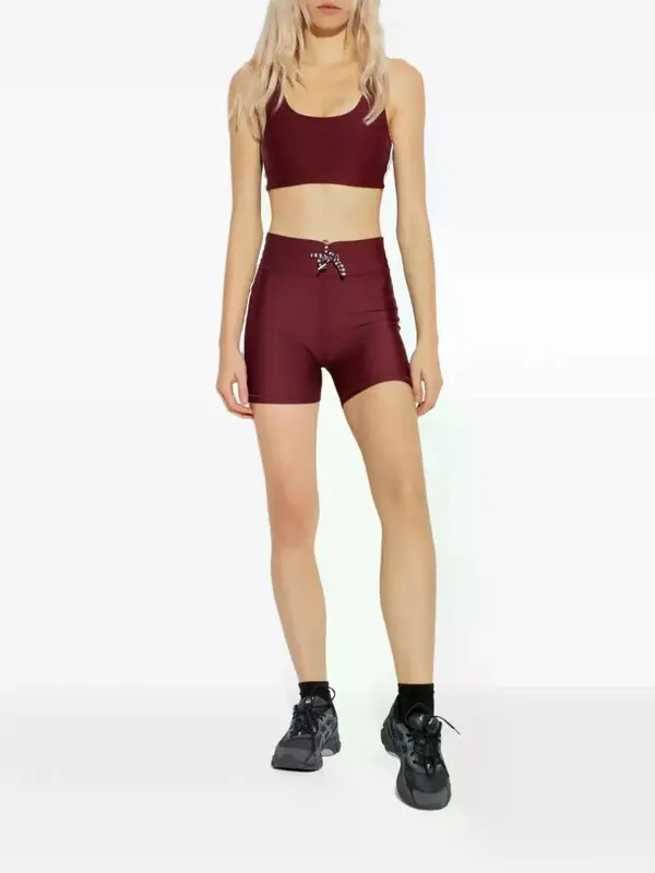 The Upside Oxford Stripe-detail Sports Bra - Red